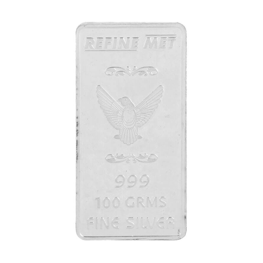 Pure Silver 999 Rectangle Coin (Silver) 100 Grams – Silver Emporium