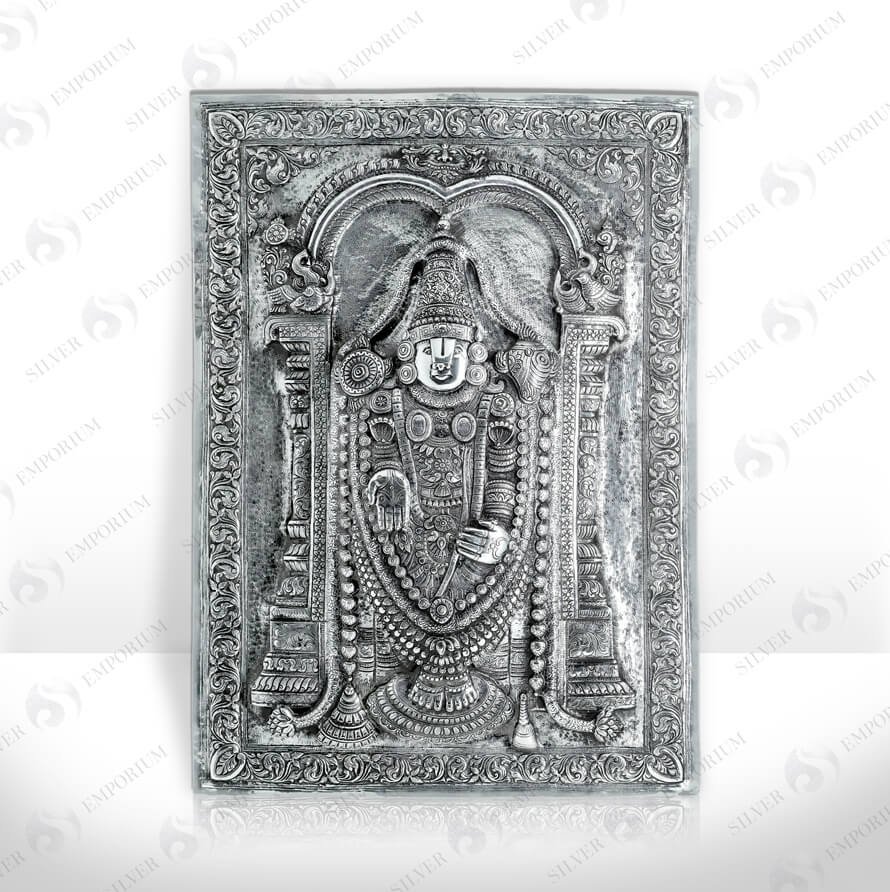 Silver Painting Inspired by Tirupati Balaji – Silver Emporium