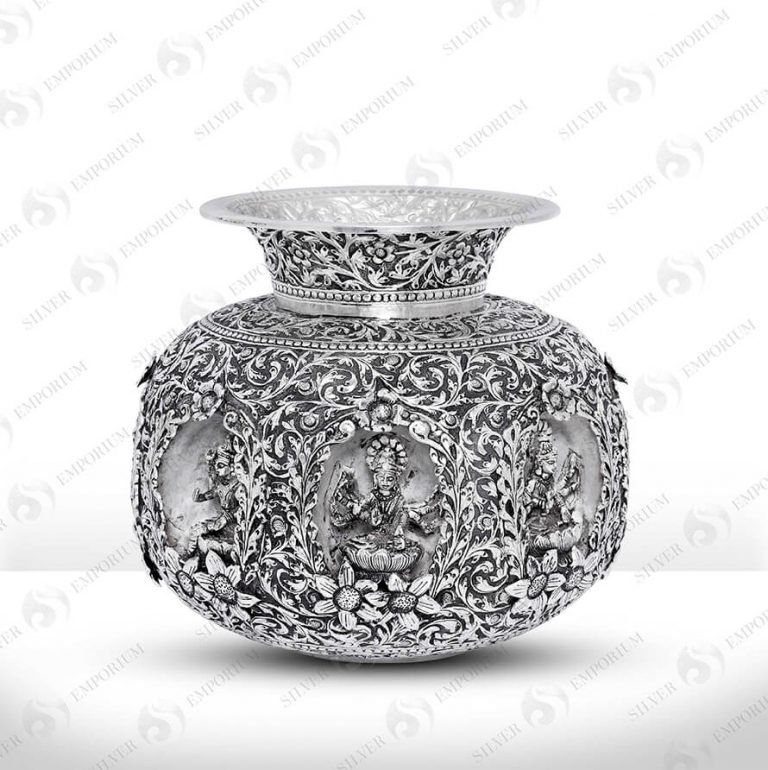Silver Ganesh and Laxmi Kalash – Silver Emporium