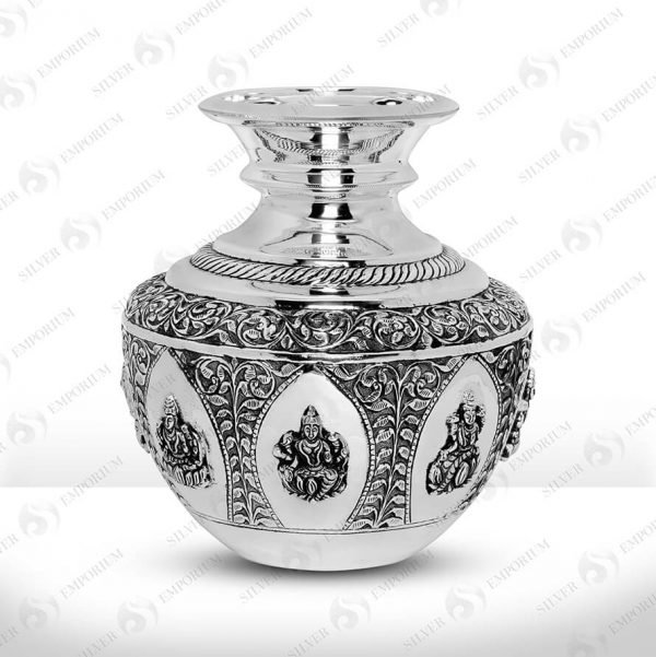 Silver Ganesh and Laxmi Kalash – Silver Emporium