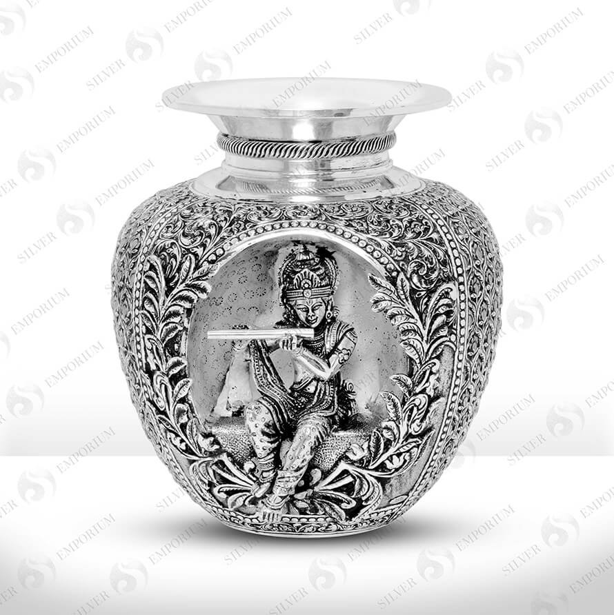 Silver krishna Kalash – Silver Emporium